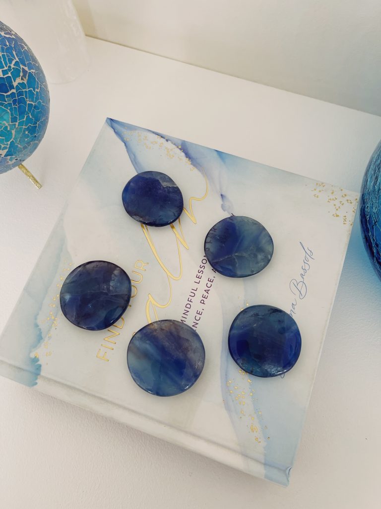 Blue Fluorite Flat Stone - Crystal Empire Australia